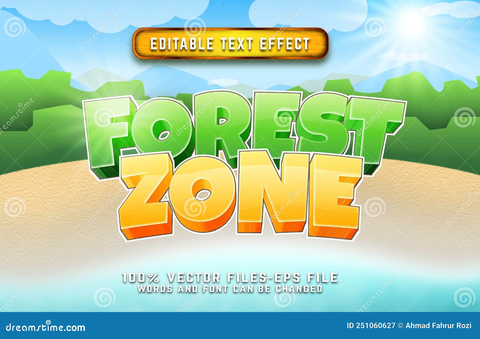 Forest Zone 3d Cartoon Text Effect Premium Vectors Stock Vector ...