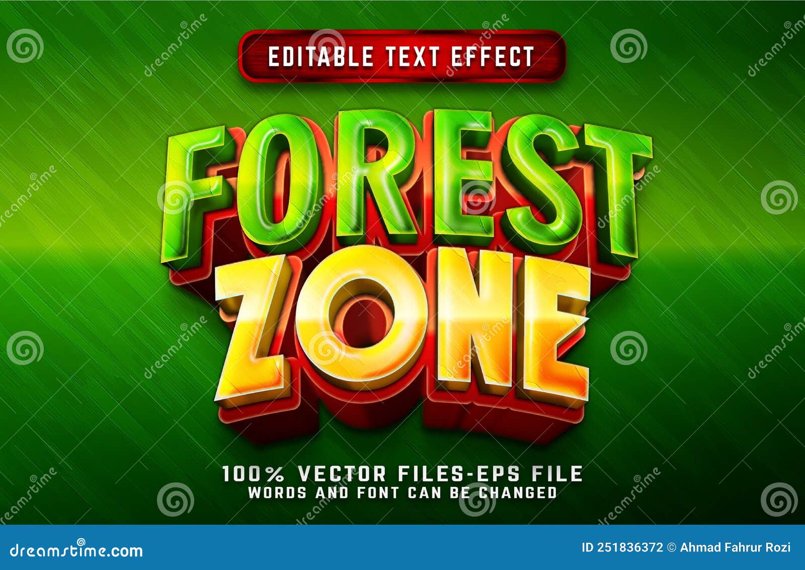 Forest Zone 3d Cartoon Text Effect Premium Vectors Stock Vector ...