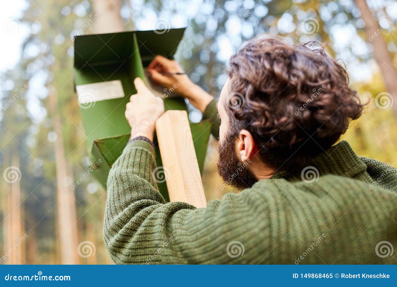 Forester Checking a Bark Beetle Trap Stock Image - Image of bark, pest ...