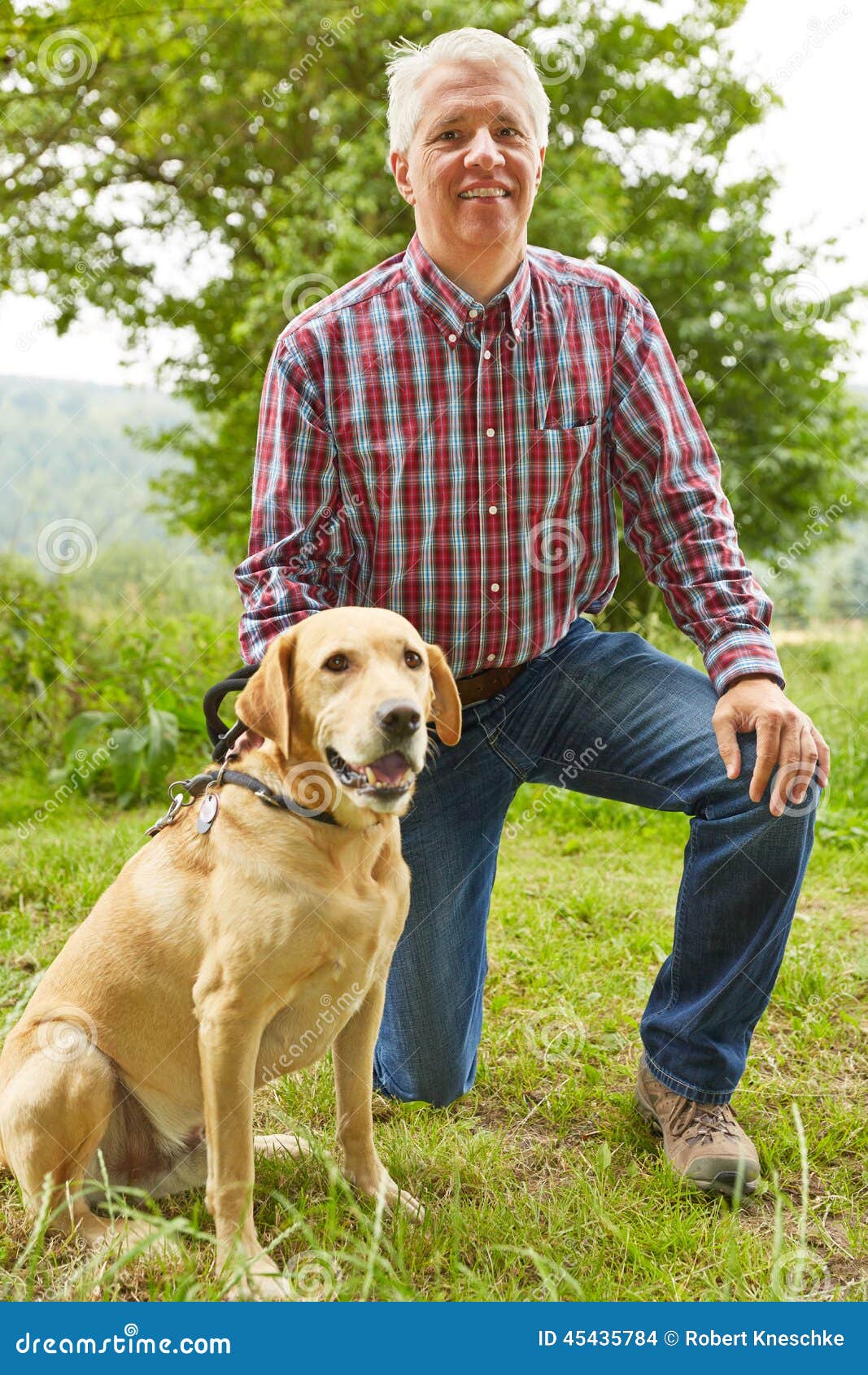 Forester with Dog in Nature Stock Photo - Image of leash, retirement ...