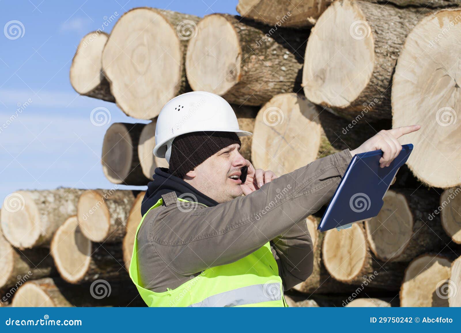 Forester Talking on the Cell Phone Stock Photo - Image of balance ...
