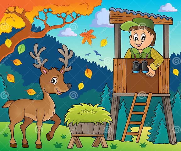 Forester theme image 4 stock vector. Illustration of drawing - 78365182