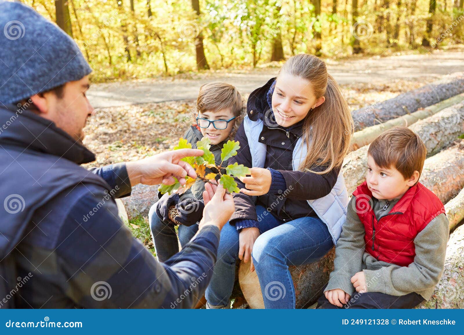 Foresters and Children Learn about Trees As Forest Education Stock ...