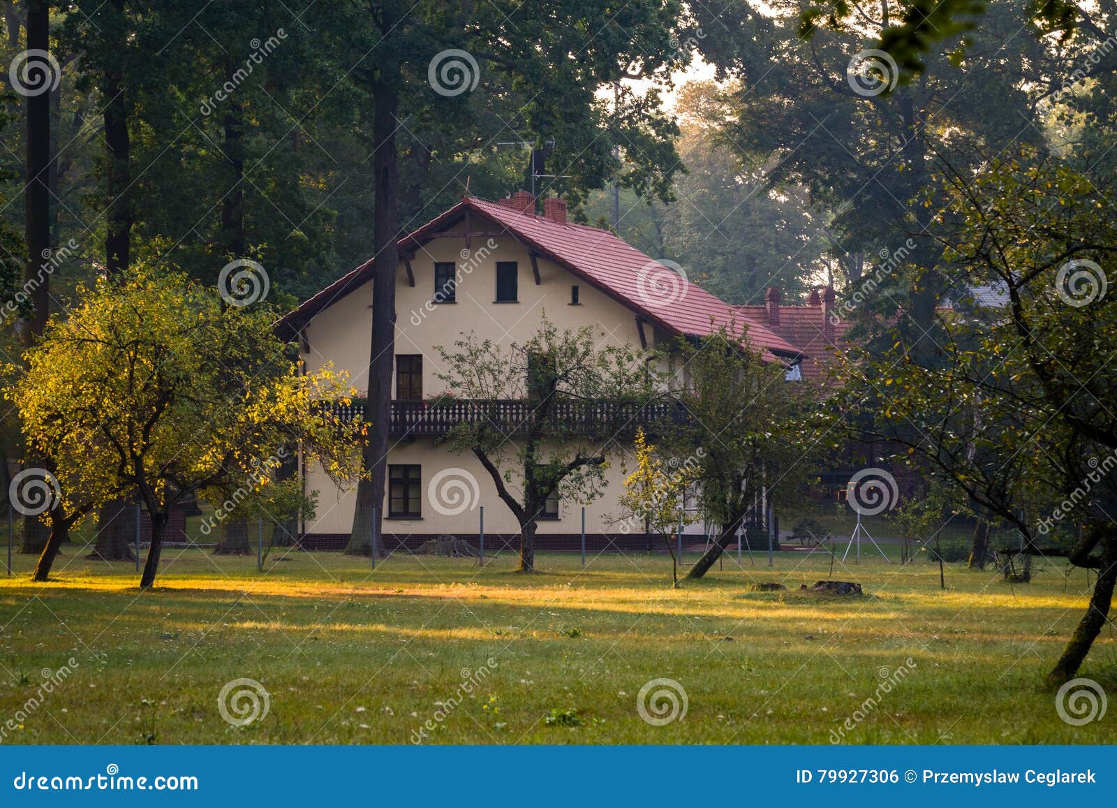 Foresters house. stock photo. Image of sunset, foresters - 79927306