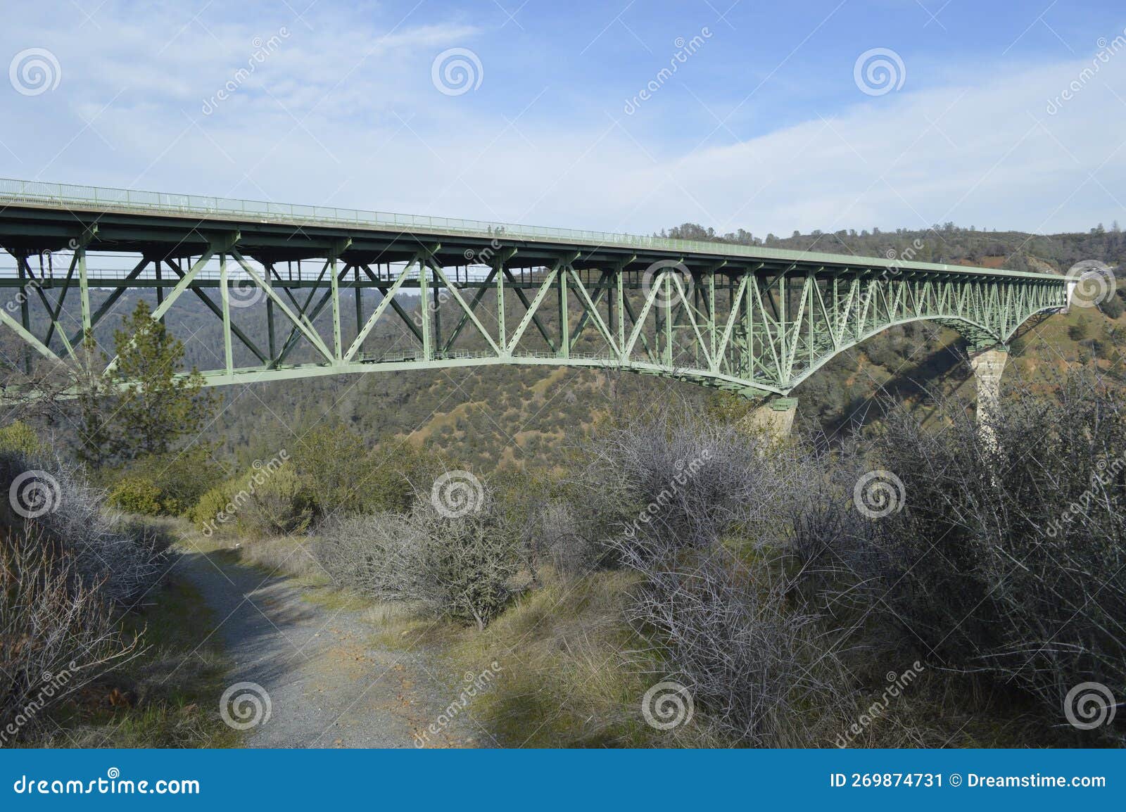 Foresthill Bridge stock image. Image of railway, reservoir - 269874731