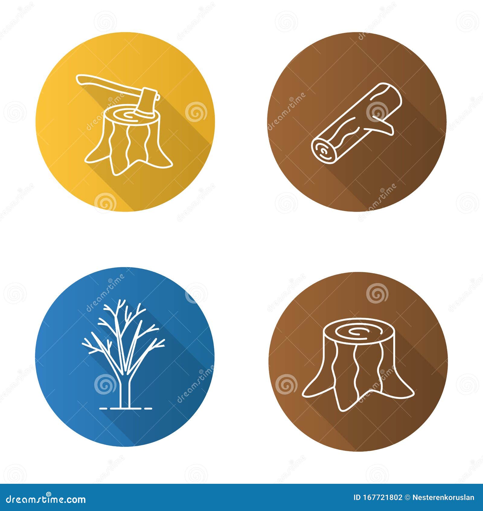 Forestry Flat Linear Long Shadow Icons Set Stock Vector - Illustration ... Forestry Flat Linear Long Shadow Icons Set Stock Vector - Illustration ...