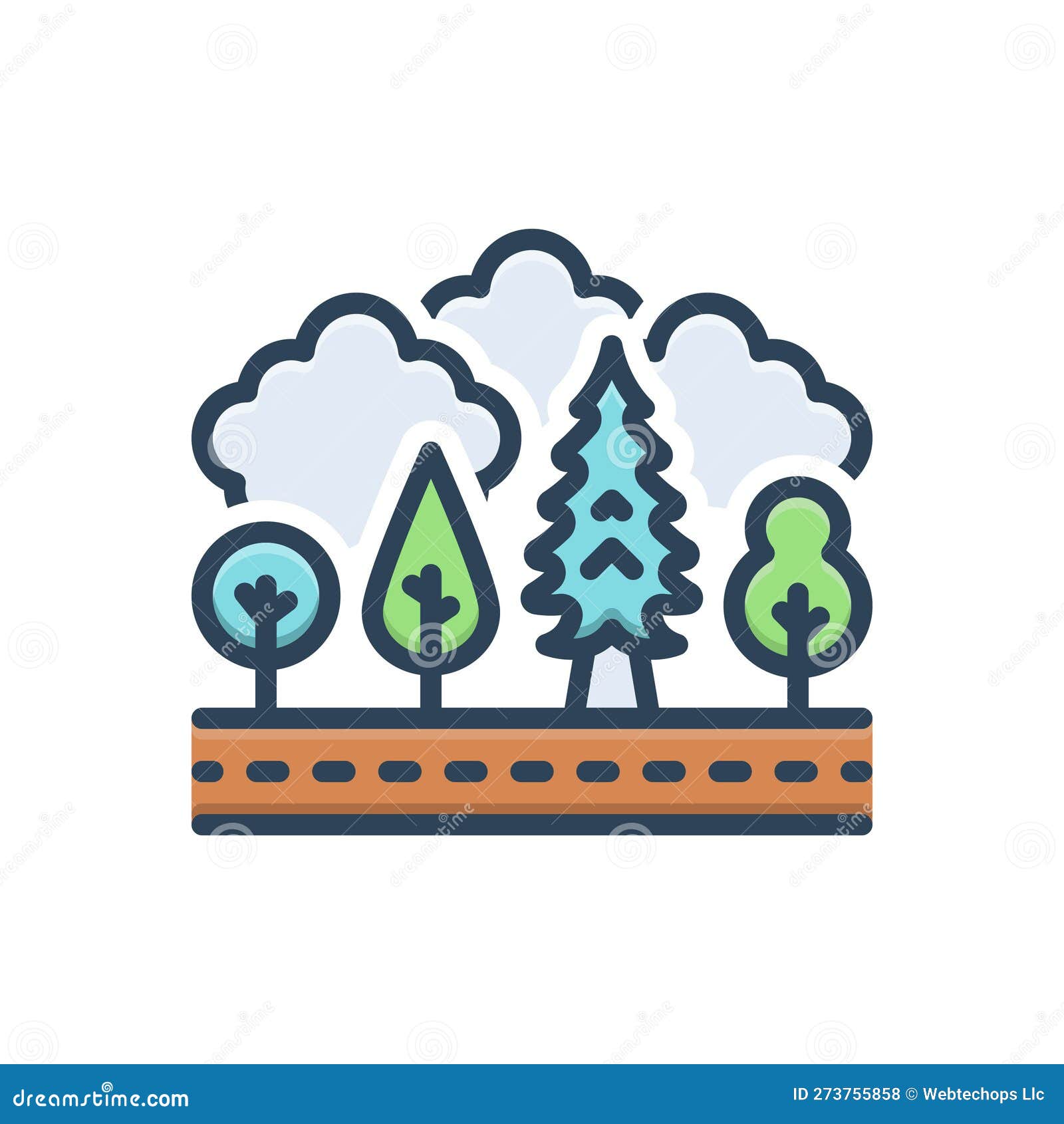 Color Illustration Icon for Forestry, Landscape and Natural Stock ...