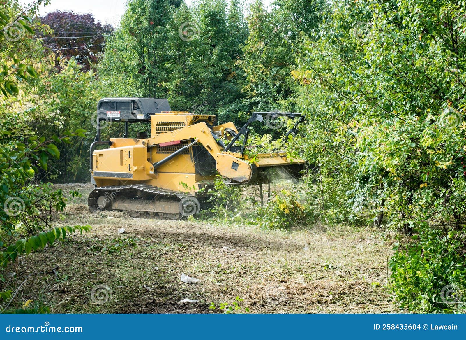 Forestry Mulcher Grinding Up Underbrush Stock Photo - Image of grinding ...