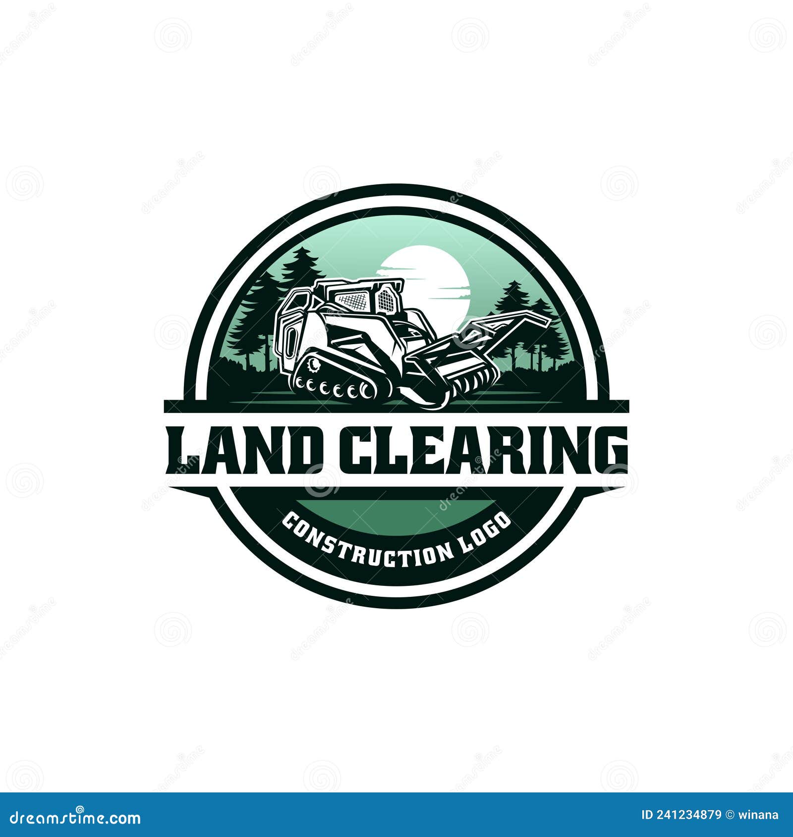 Forestry Mulching Machine Isolated Logo Stock Vector - Illustration of ...
