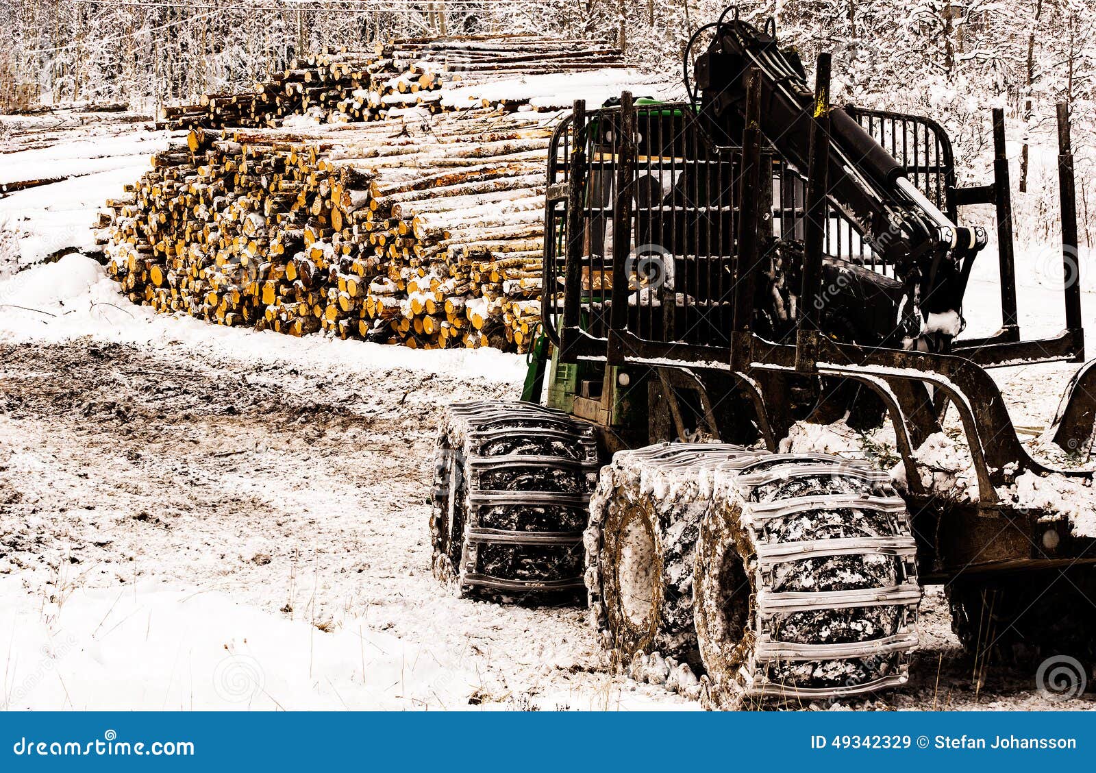 Forestry tractor stock image. Image of logging, industrial - 49342329