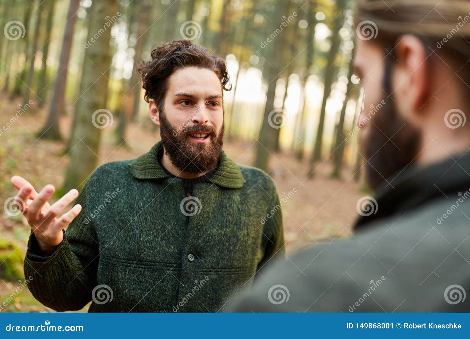 A Forestry Man is Talking To a Forest Worker Stock Image - Image of ...