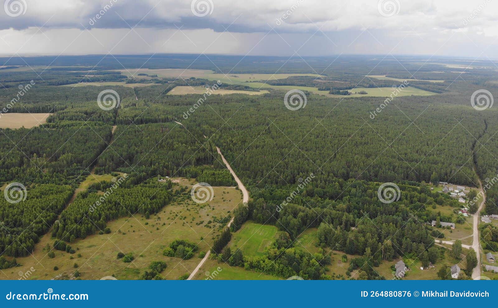 Forests and Fields from a Great Height. Stock Photo - Image of skyline ...