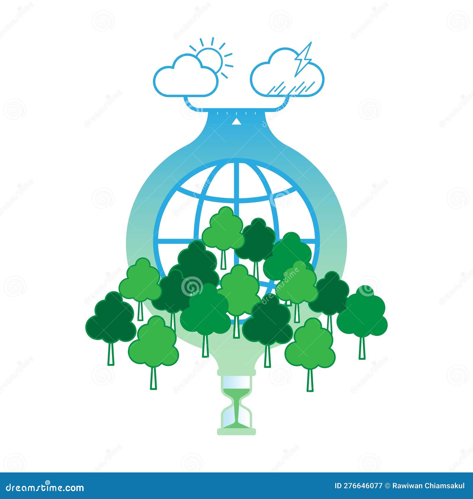 Forest Stabilize Climate Secure Future Stock Vector - Illustration of ...