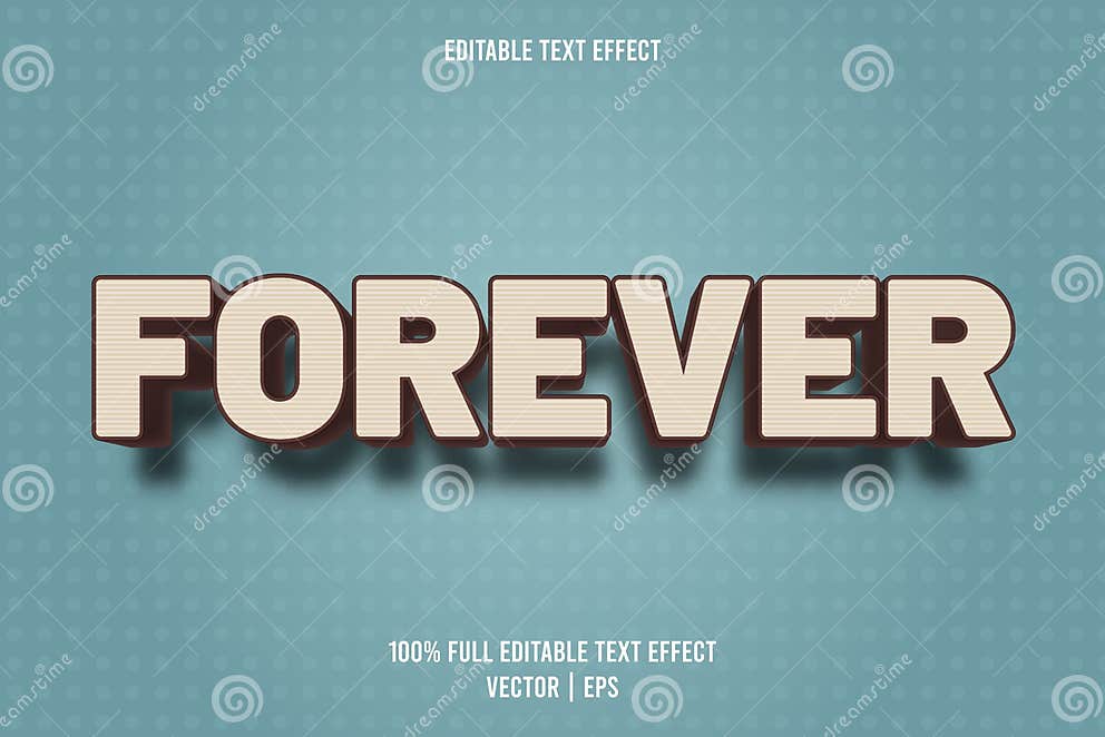 Forever Editable Text Effect Embossed Cartoon Style Stock Vector ...