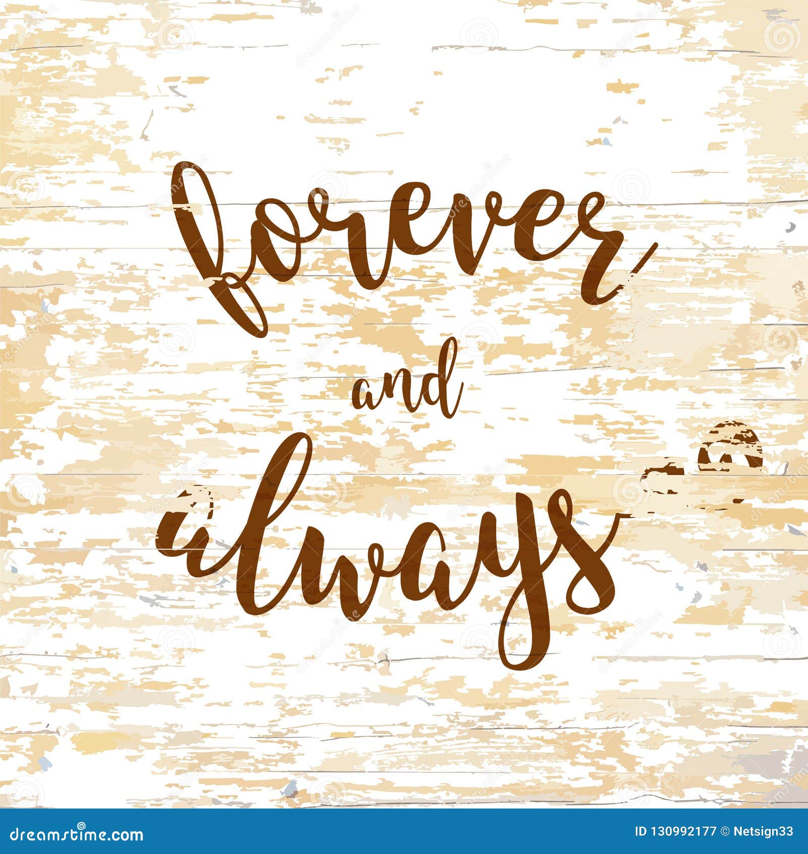 Forever and always Lettering on Wooden Background Stock Vector ...