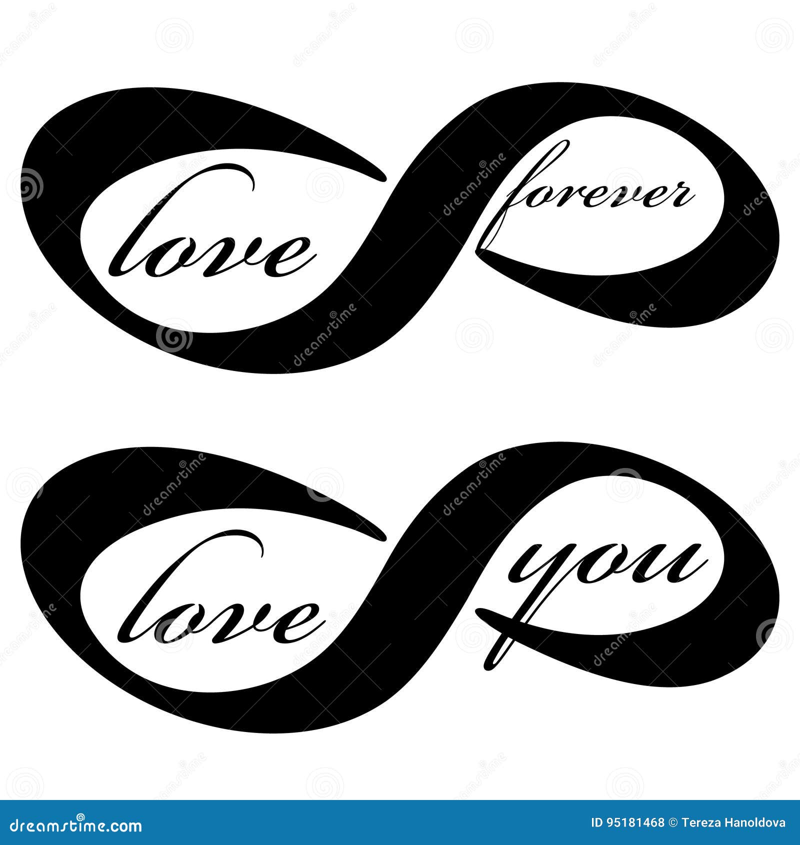 Forever Love Icon Isolated on White Background Stock Vector ...