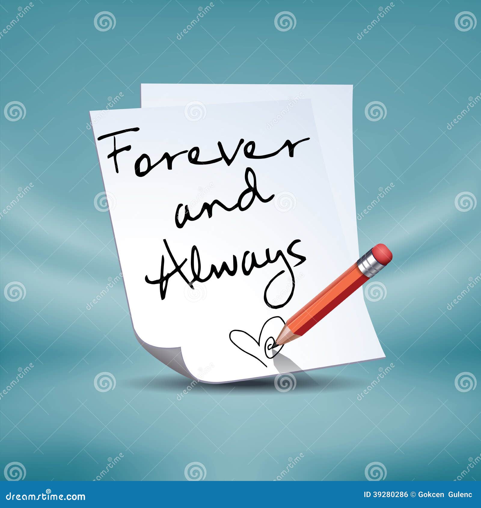 Forever and always note stock vector. Illustration of mothers - 39280286