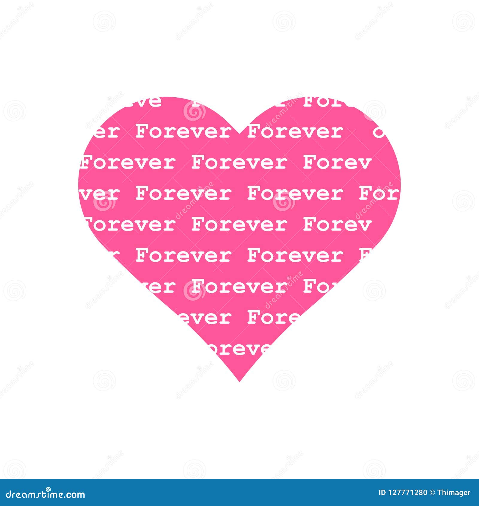 Forever Pattern in Pink Heart Sign. Stock Illustration - Illustration ...