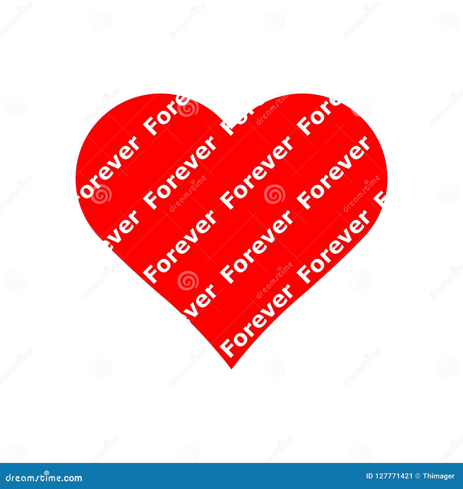 Forever Pattern in Red Heart Sign. Stock Illustration - Illustration of ...