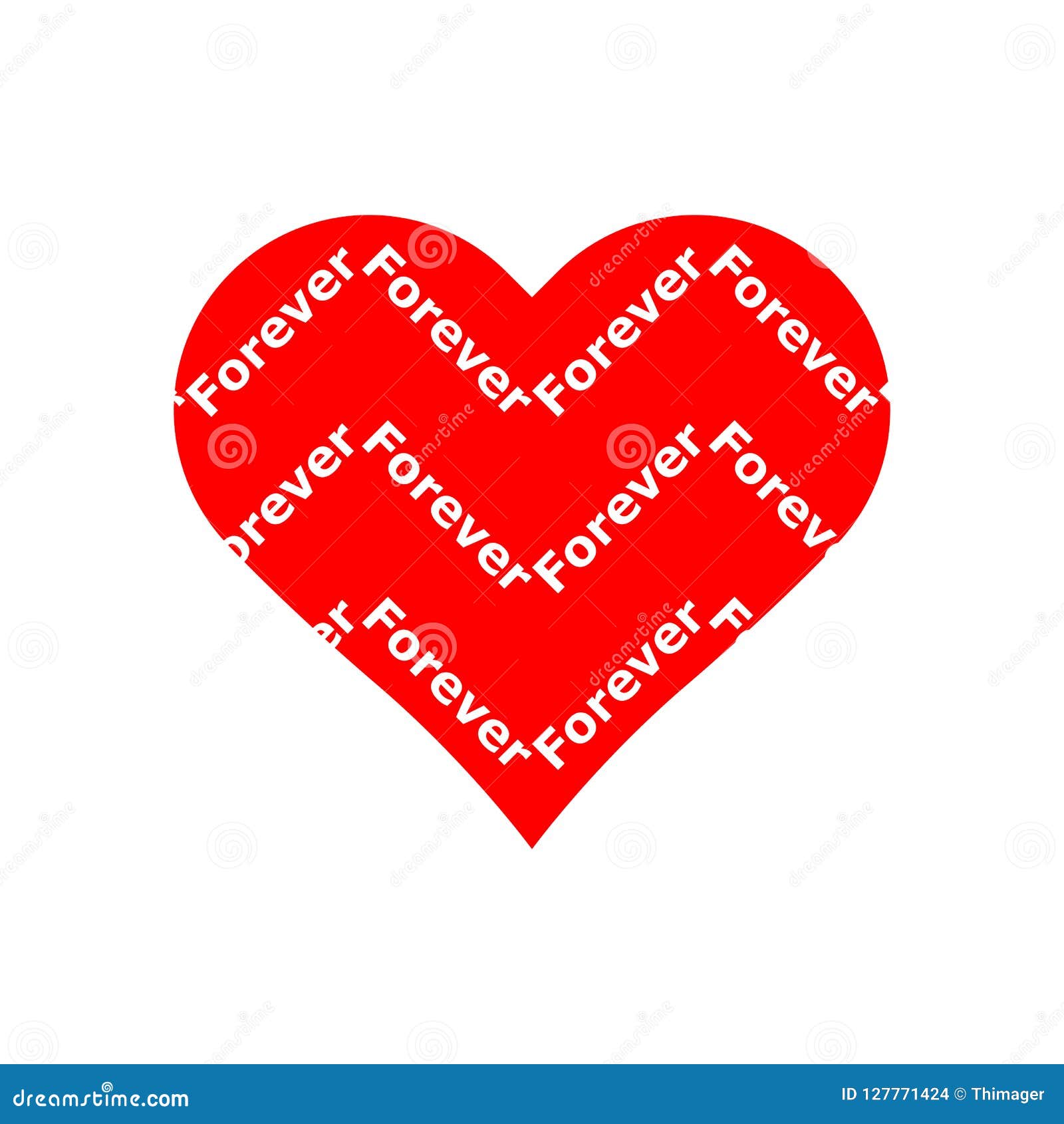 Forever Pattern in Red Heart Sign. Stock Illustration - Illustration of ...