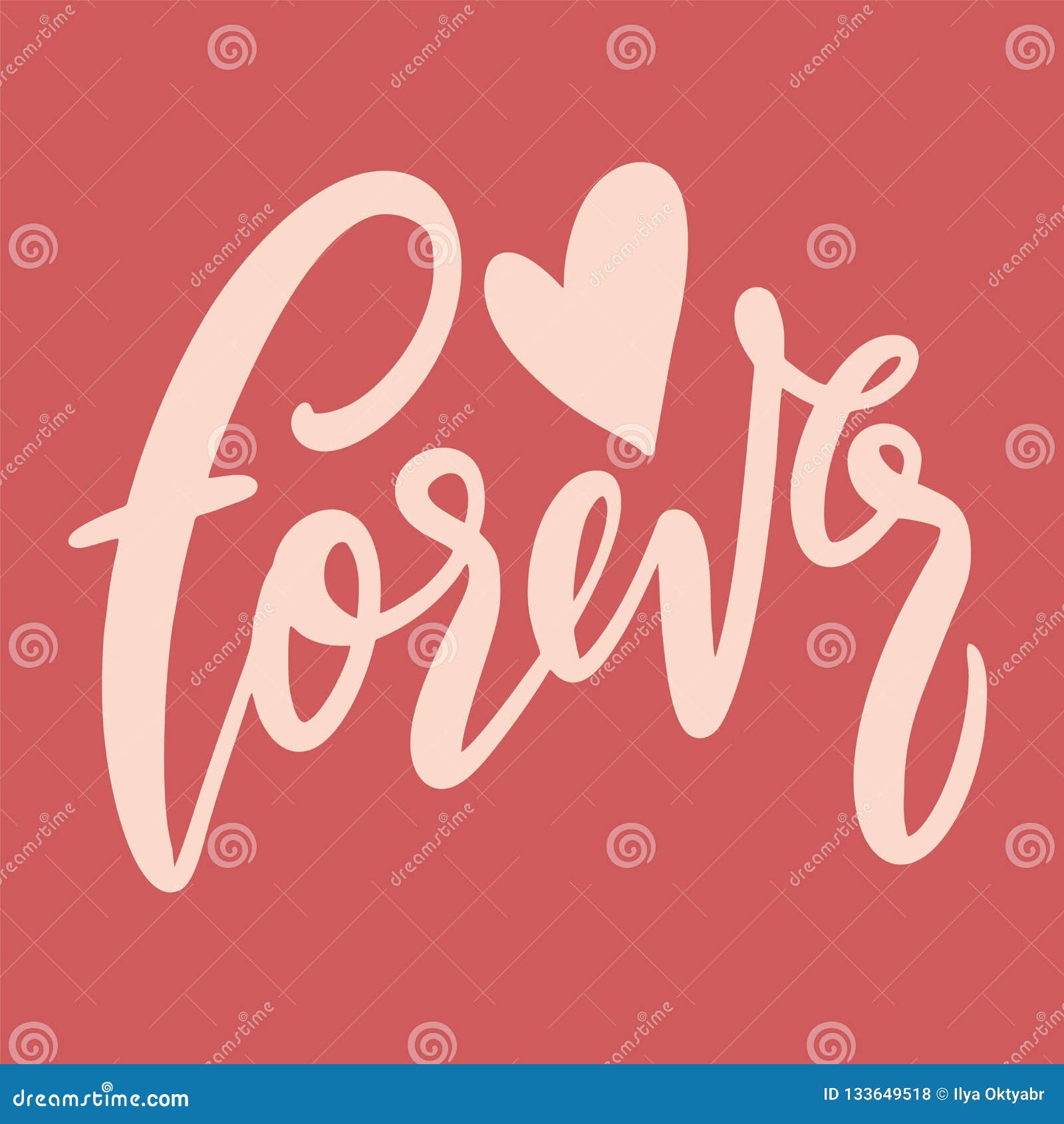 Forever Phrase Hadndrawn Vector Lettering. Modern Brush Calligraphy ...