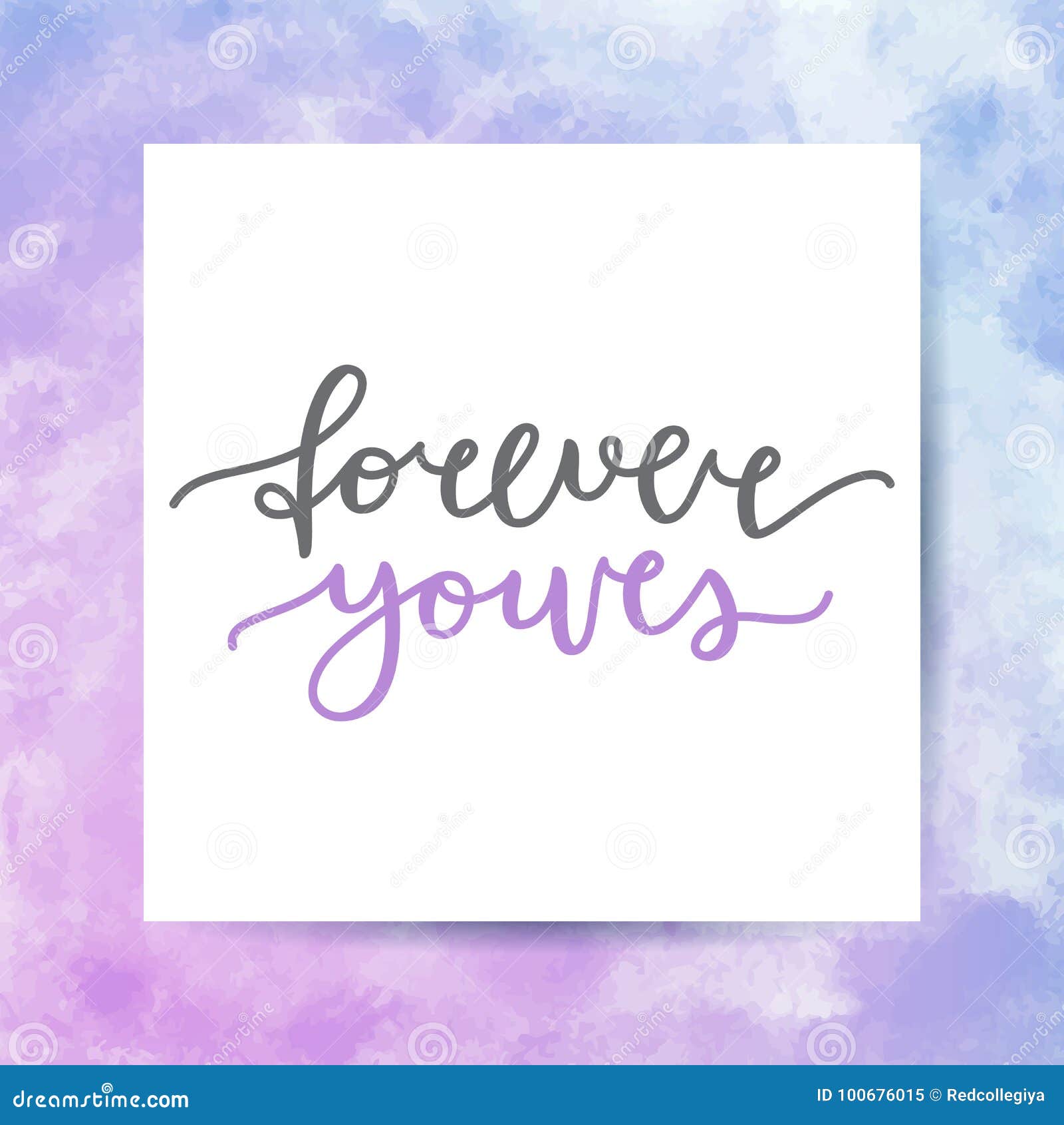 Forever yours lettering stock vector. Illustration of realistic - 100676015