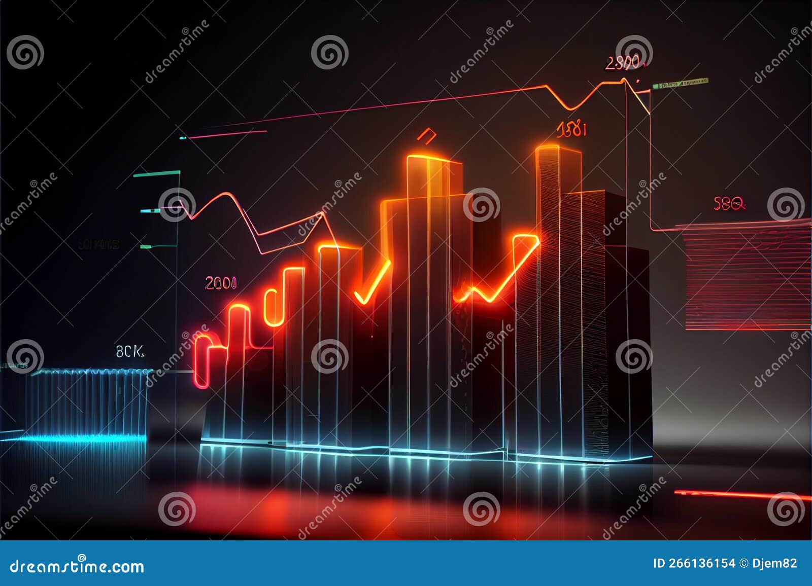Forex Chart with Statistic Data and Market Quotes on Digital Screen. 3D ...