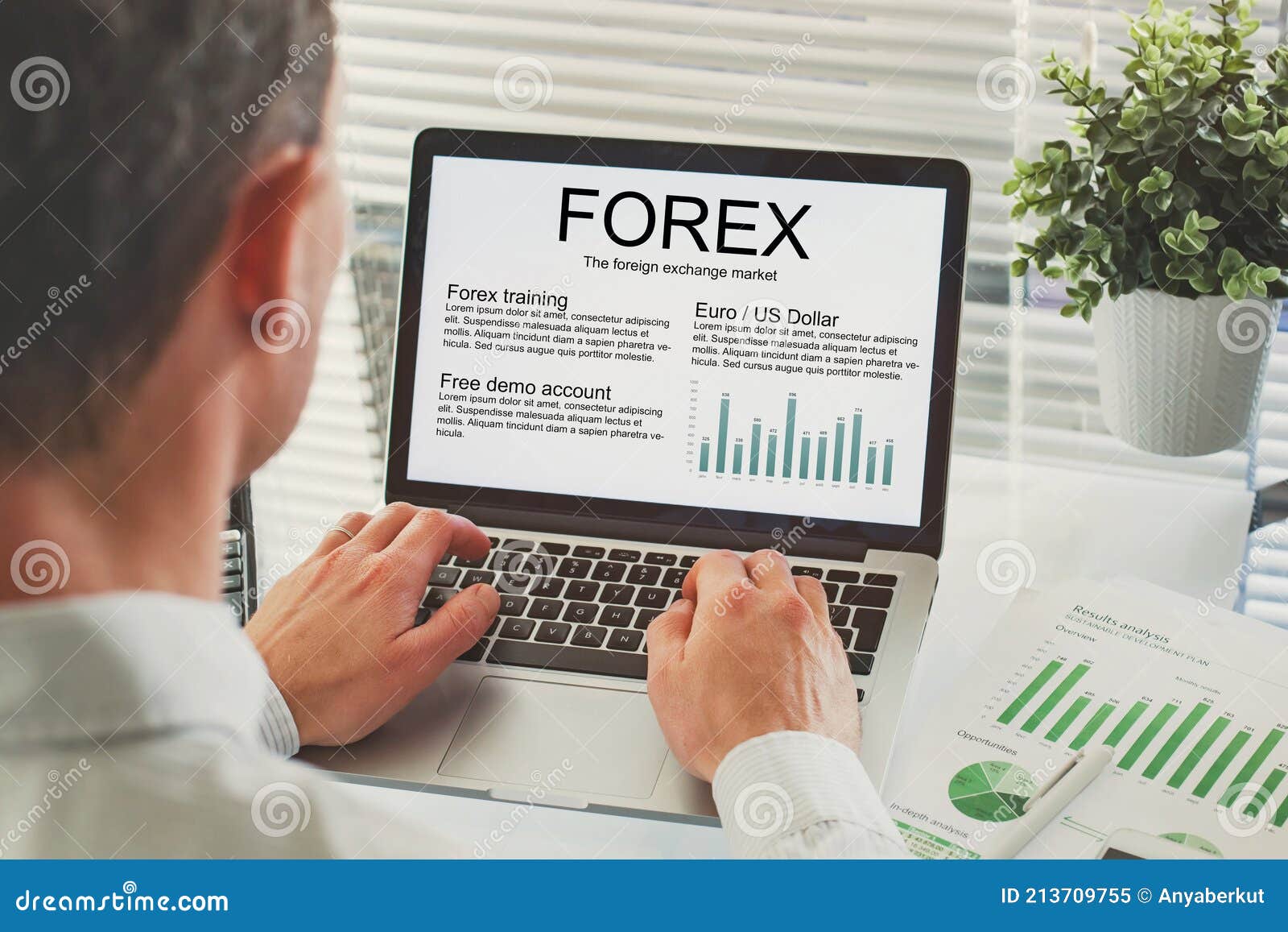 Forex Concept on the Screen of Computer Stock Image - Image of graph ...
