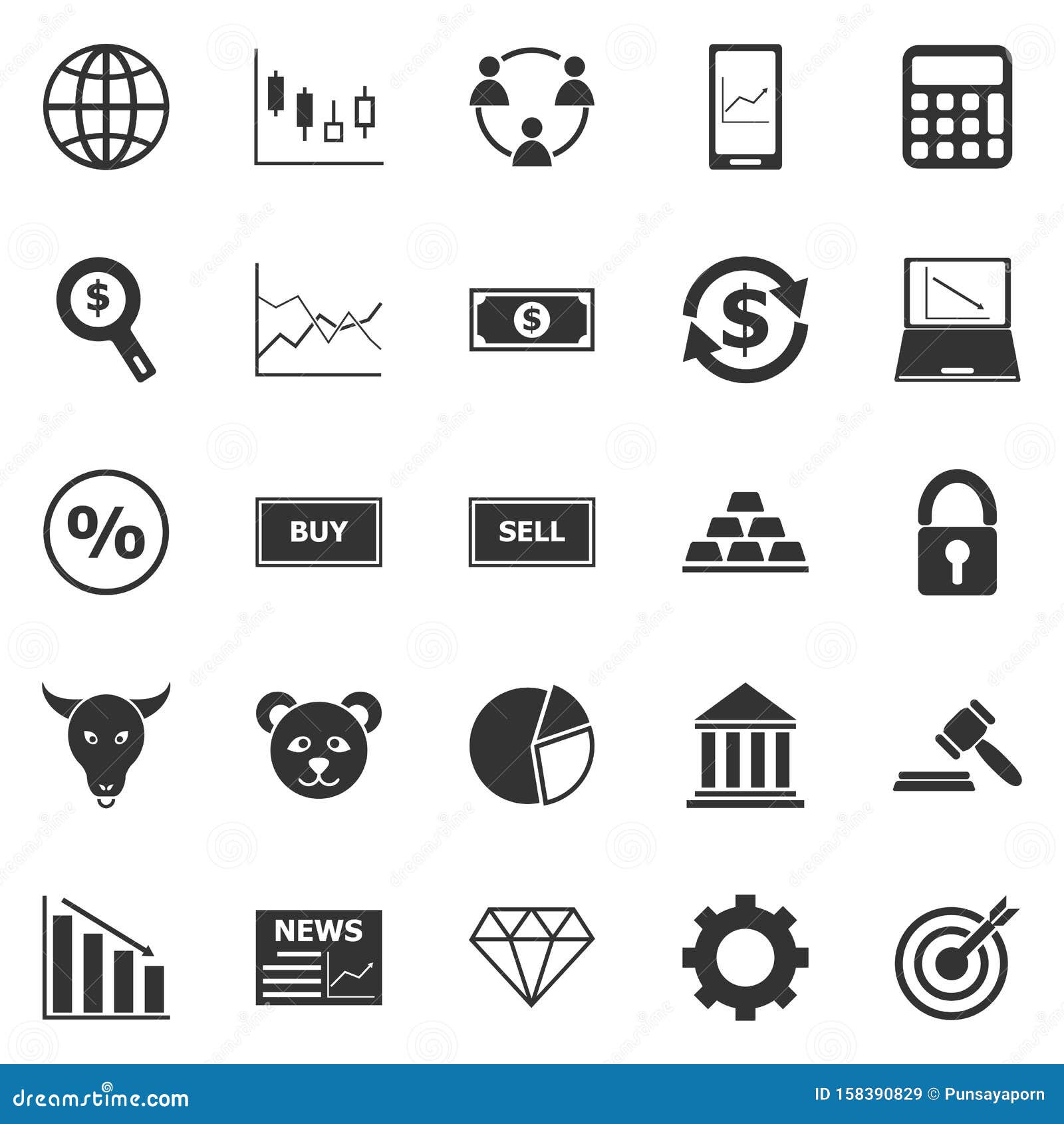 Forex Icons on White Background Stock Vector - Illustration of trade ...