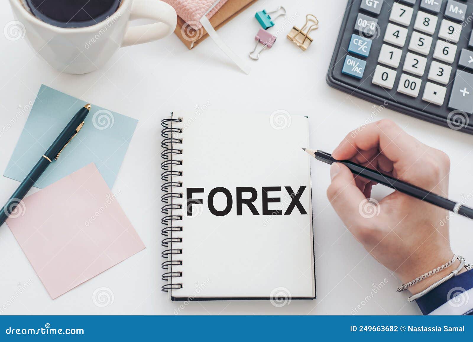 FOREX Text on Paper Sheet with Office Background Editorial Photography ...