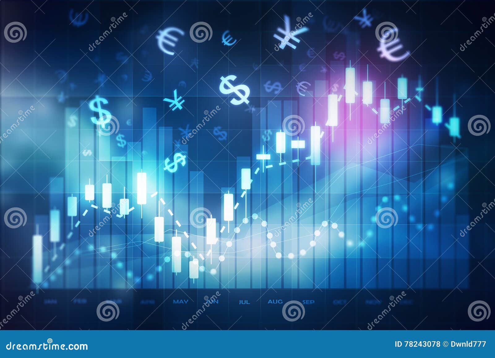 Forex trading chart stock illustration. Illustration of concept - 78243078