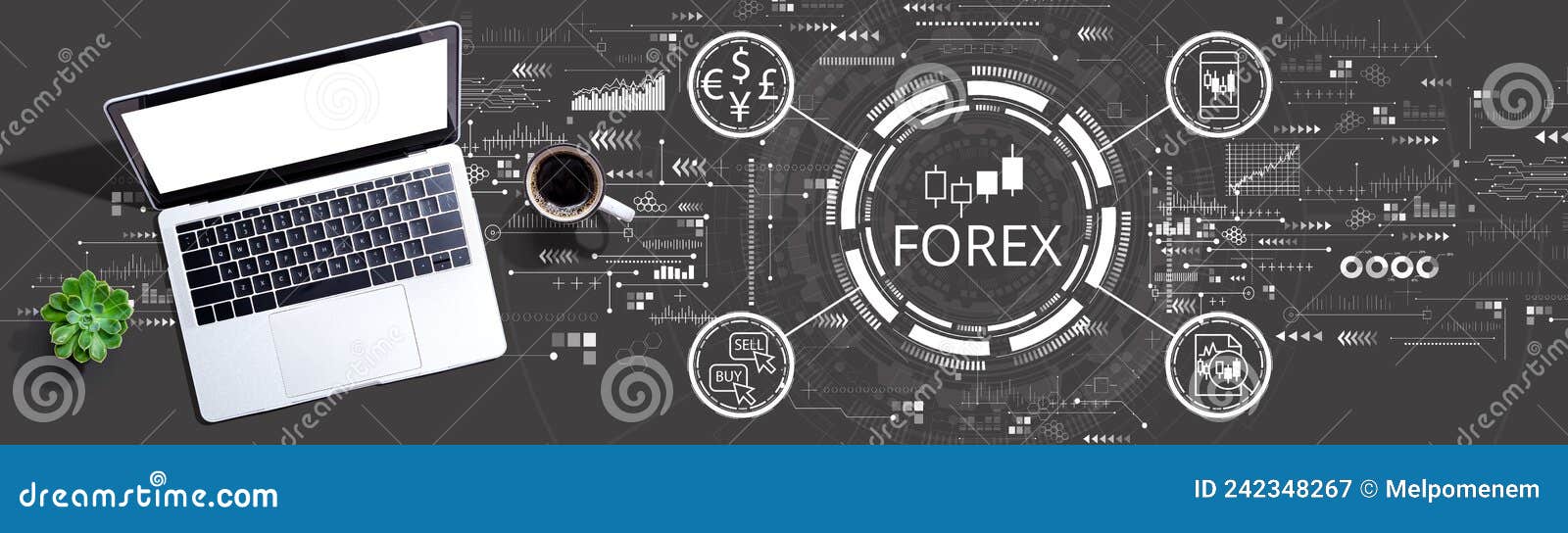 Forex Trading Concept with a Laptop Computer Editorial Photography ...