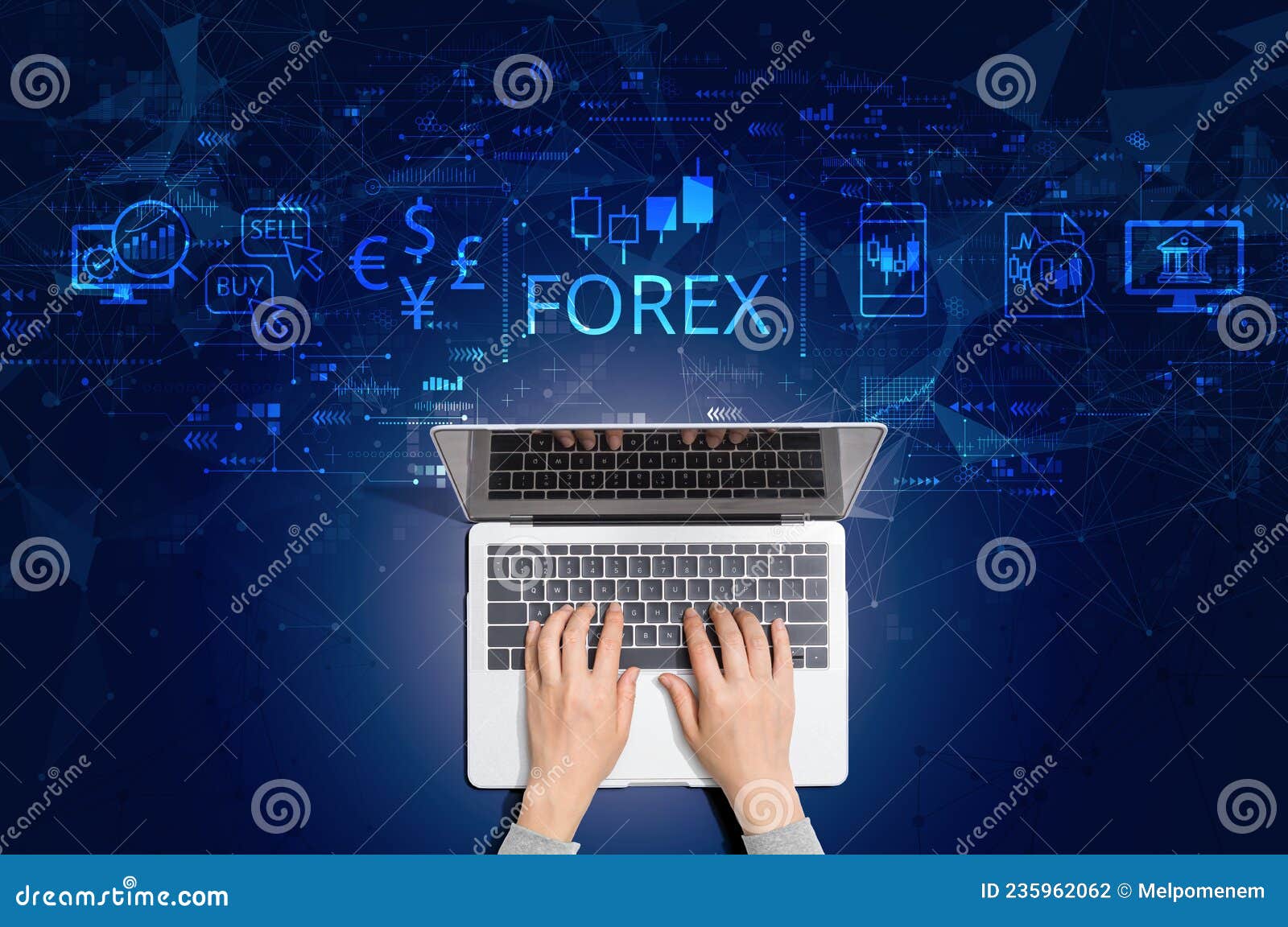 Forex Trading Concept with Person Using Laptop Editorial Photography ...