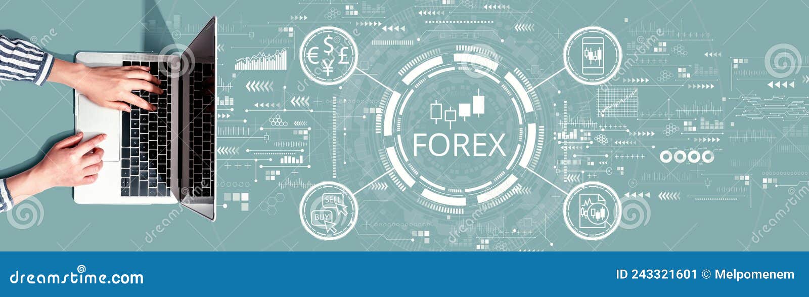 Forex Trading Concept with Person Using a Laptop Stock Image - Image of ...