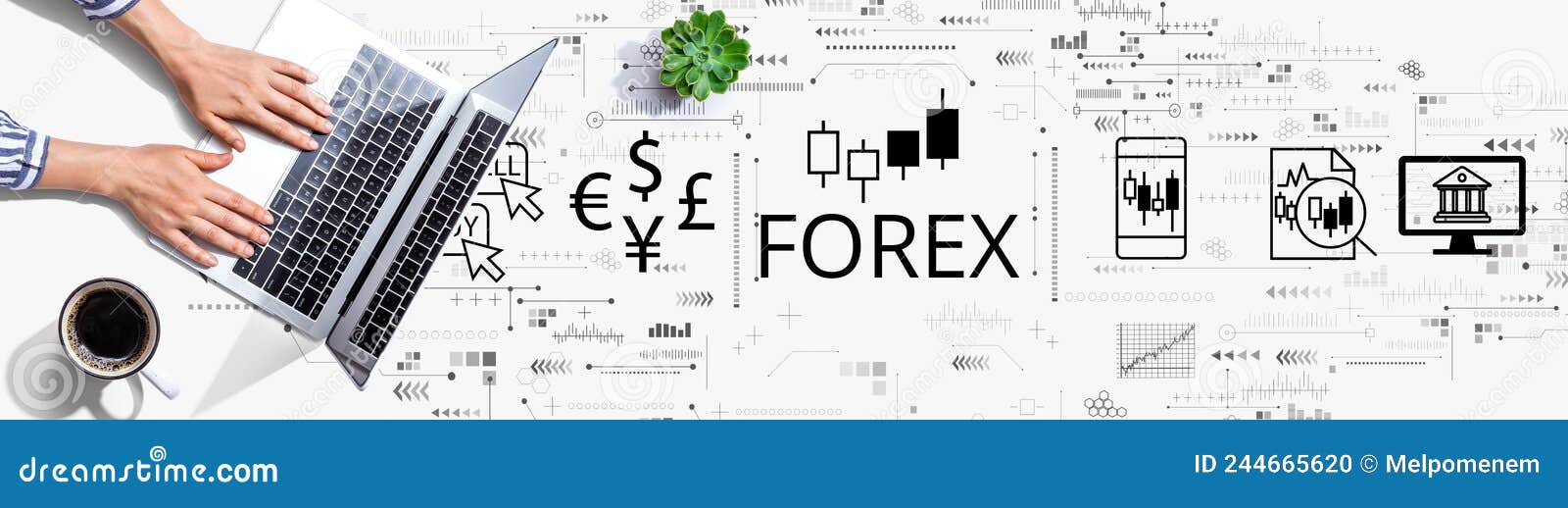 Forex Trading Concept with Person Using a Laptop Editorial Image ...