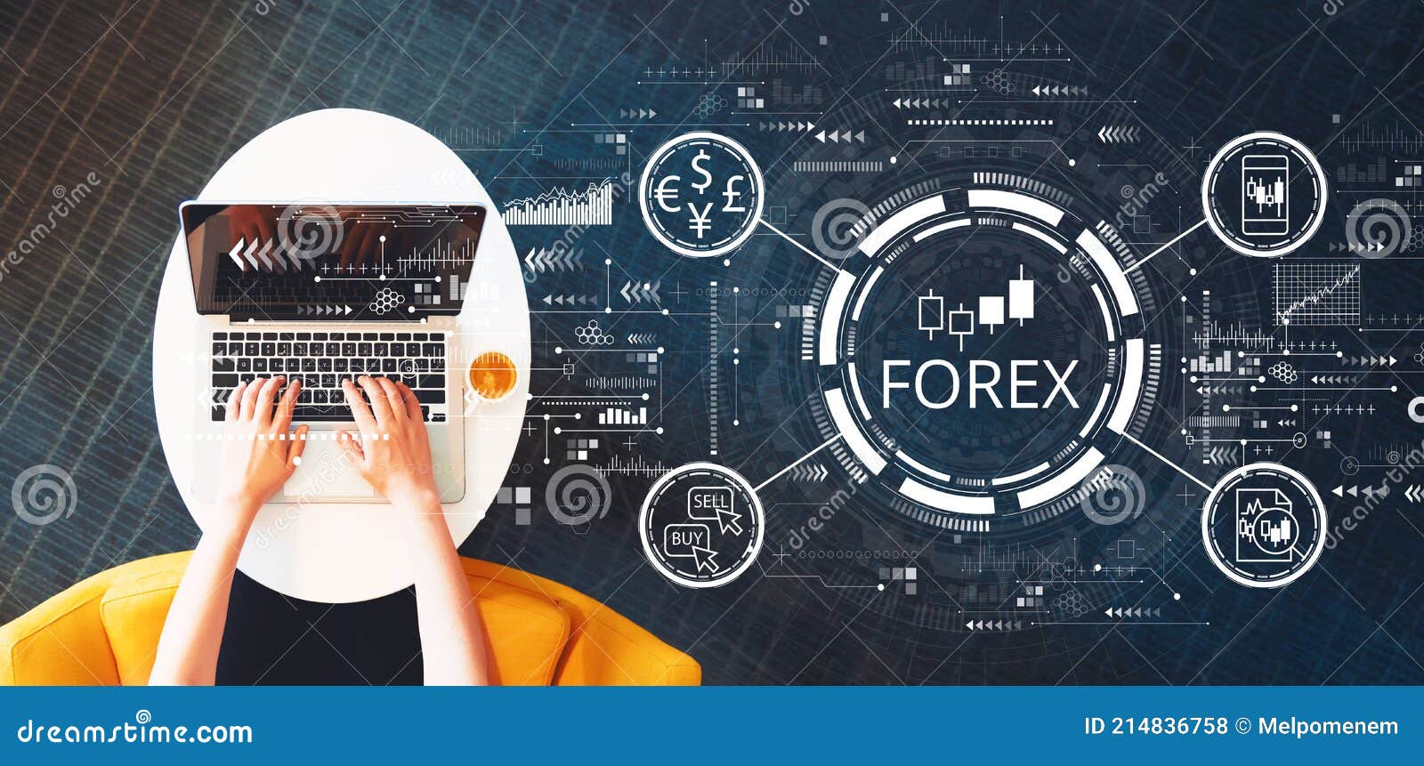 Forex Trading Concept with Person Using a Laptop Stock Photo - Image of ...