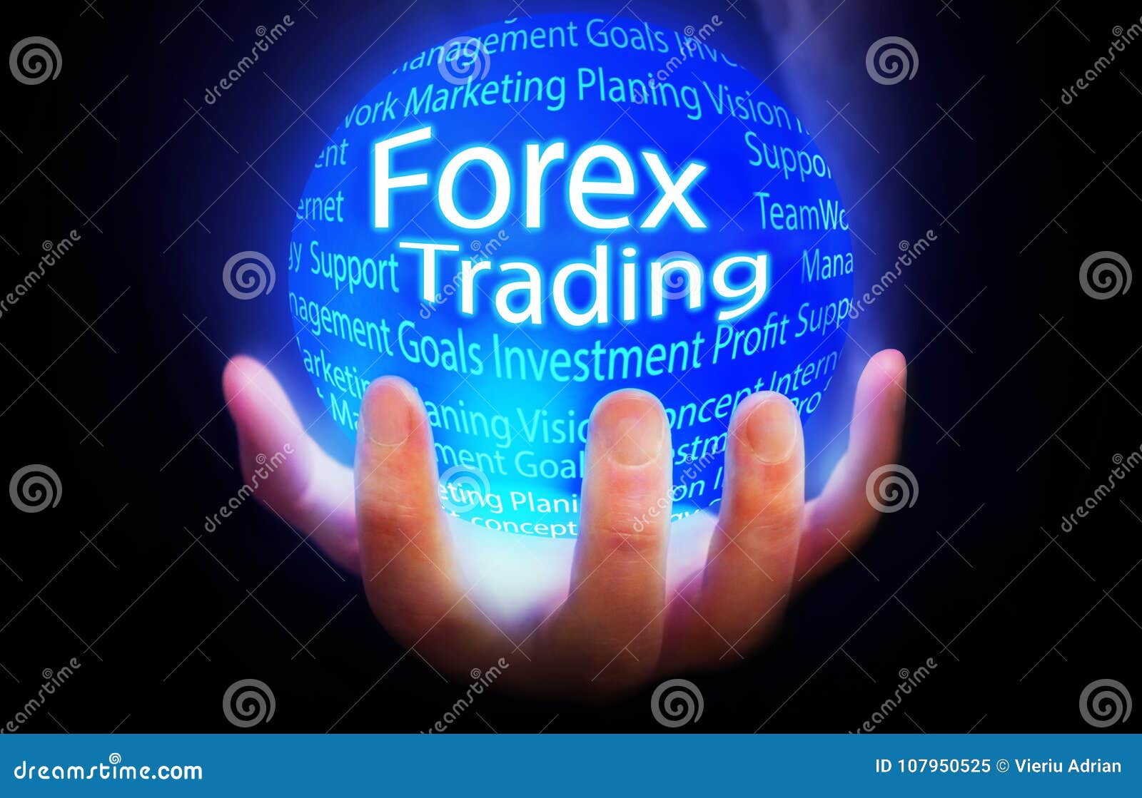 Forex Trading Globe Blue Background Plan Color Stock Illustration ...