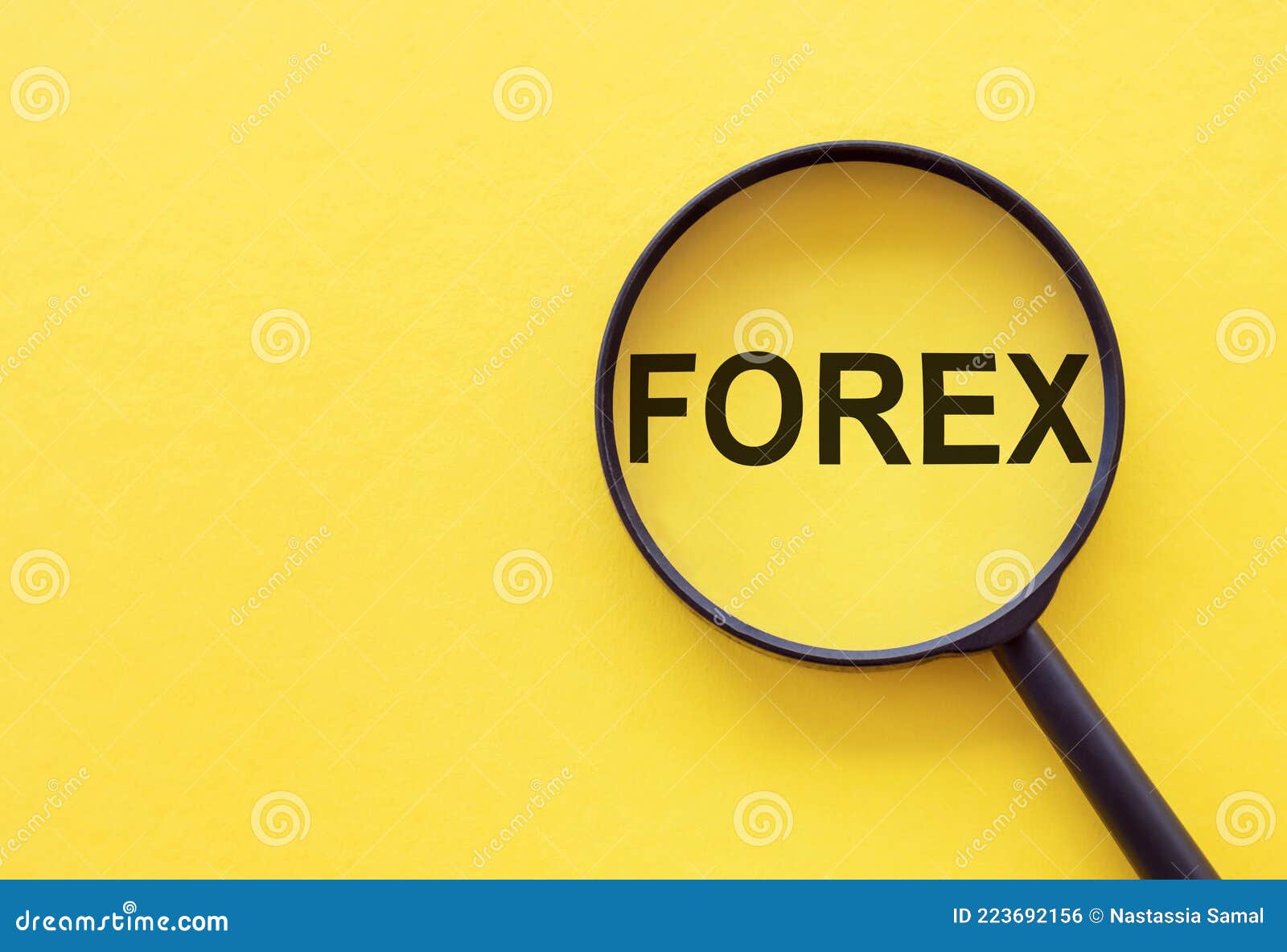 FOREX Word Written on Magnifier Glass on Yellow Table Stock Photo ...