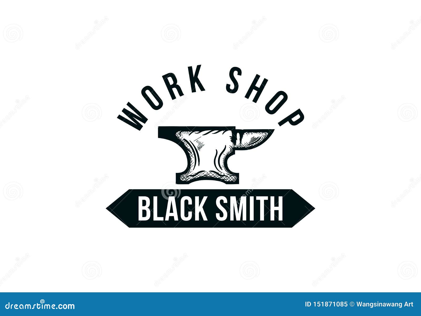 Forge, Blacksmith Logo Or Label. Blacksmithing Set Of Emblems Cartoon ...
