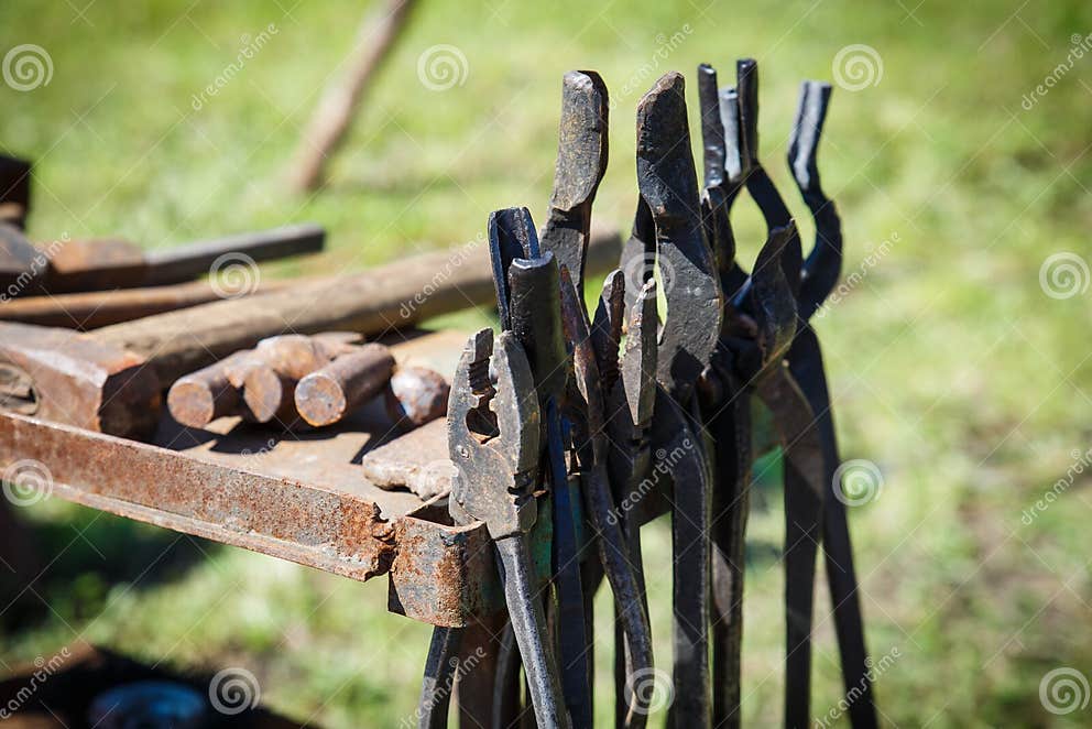 Forge. Blacksmith`s Tool. Hand-made Antique Tool for Blacksmithing ...