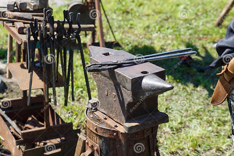 Forge. Blacksmith`s Tool. Hand-made Antique Tool for Blacksmithing ...