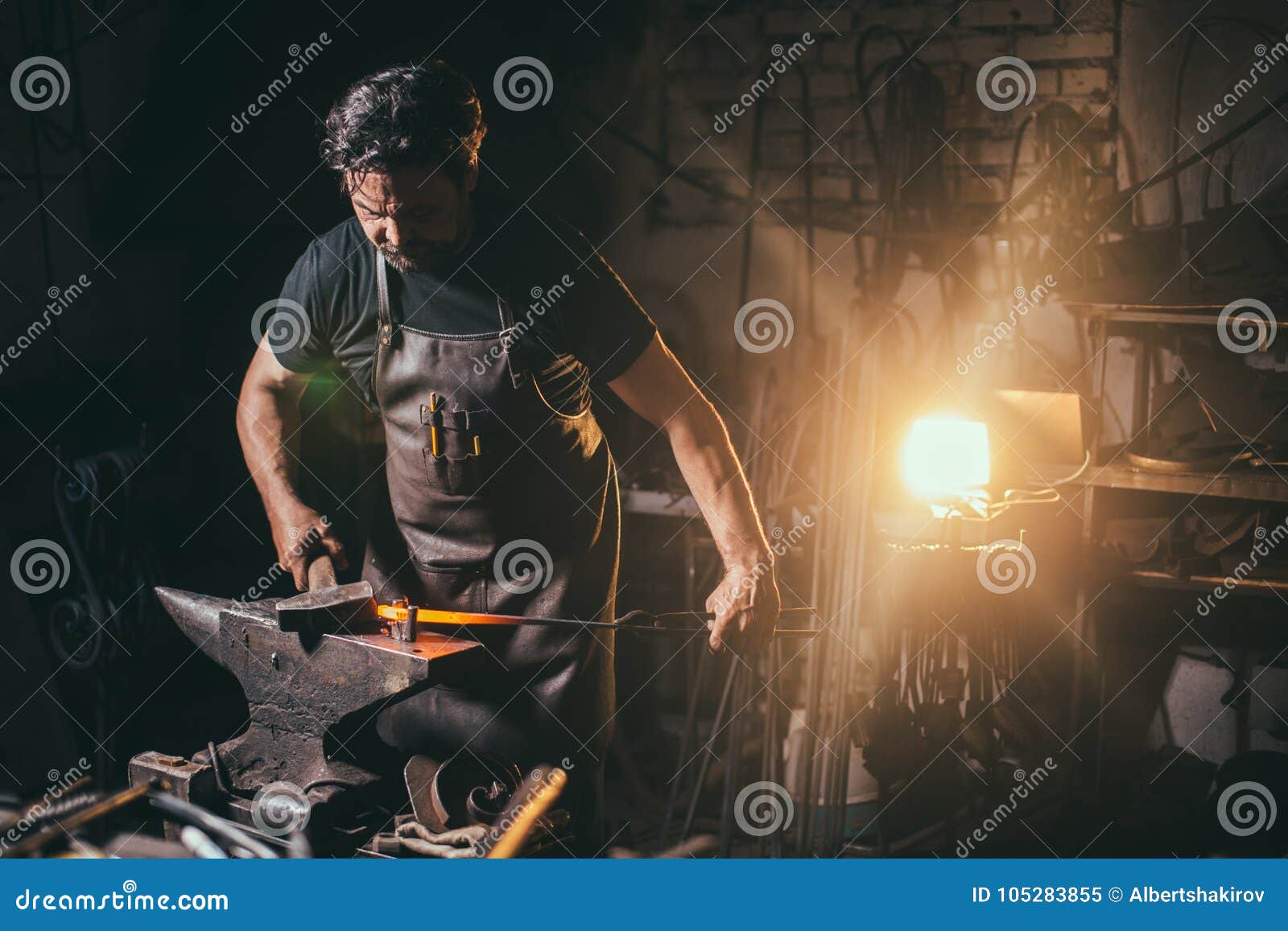 Forge, Blacksmith`s Work, Hot Metal Stock Image - Image of retro ...