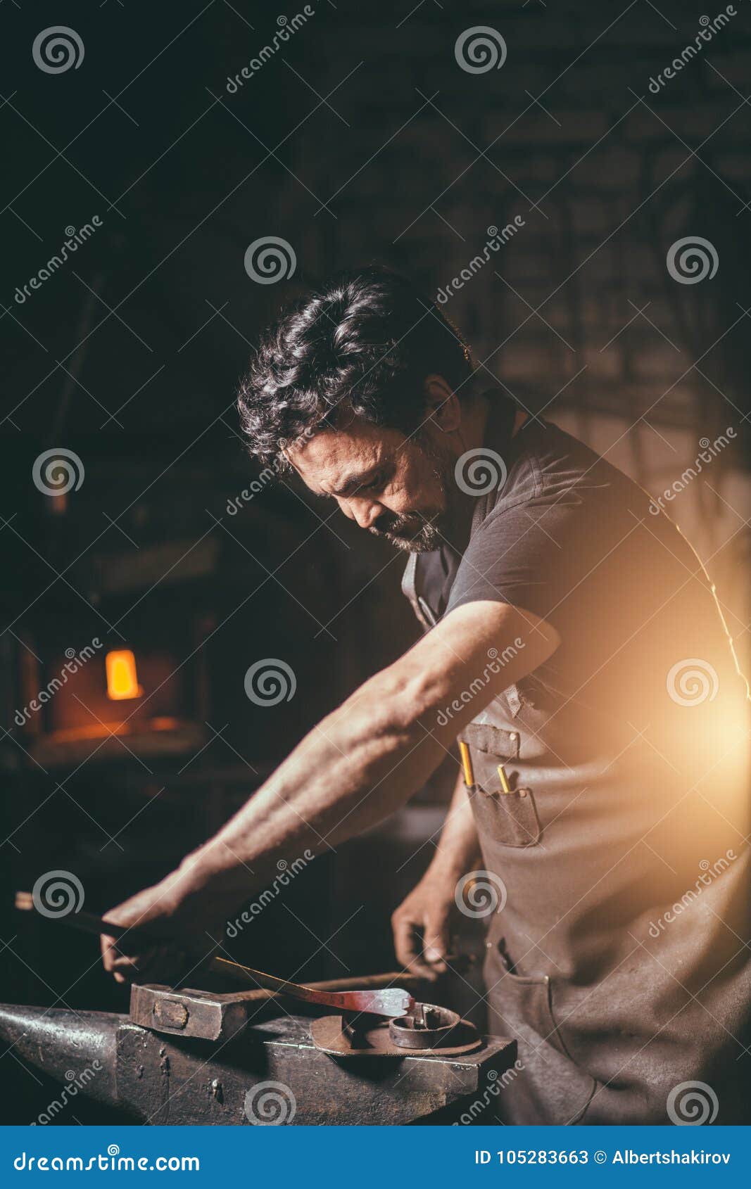 Forge, Blacksmith`s Work, Hot Metal Stock Image - Image of anvil, hand ...