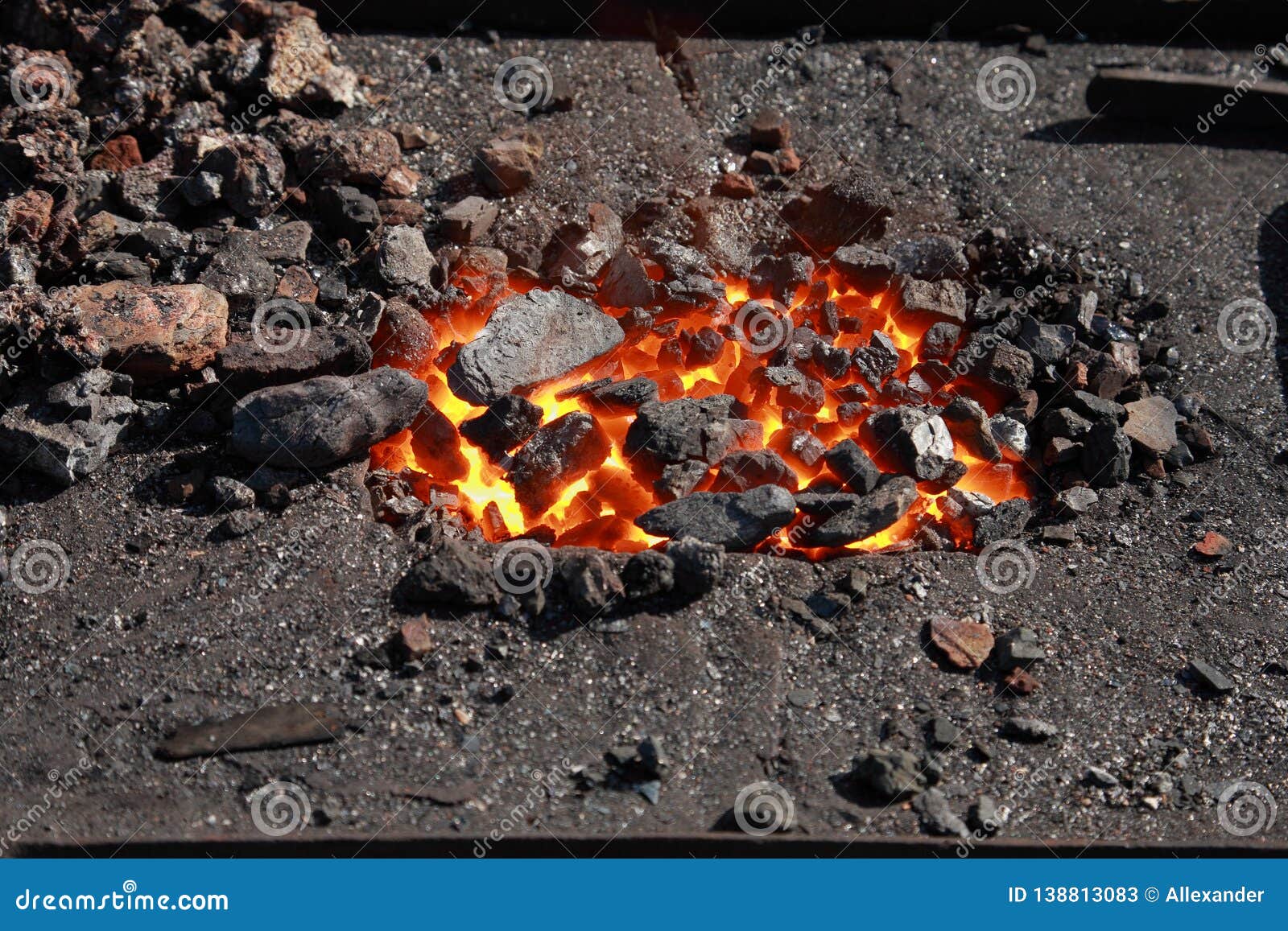 Forge, fiery coals stock image. Image of smith, burnt - 138813083