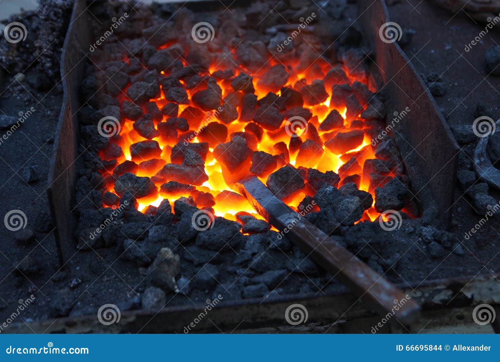 Forge, fiery coals stock photo. Image of fiery, coals - 66695844