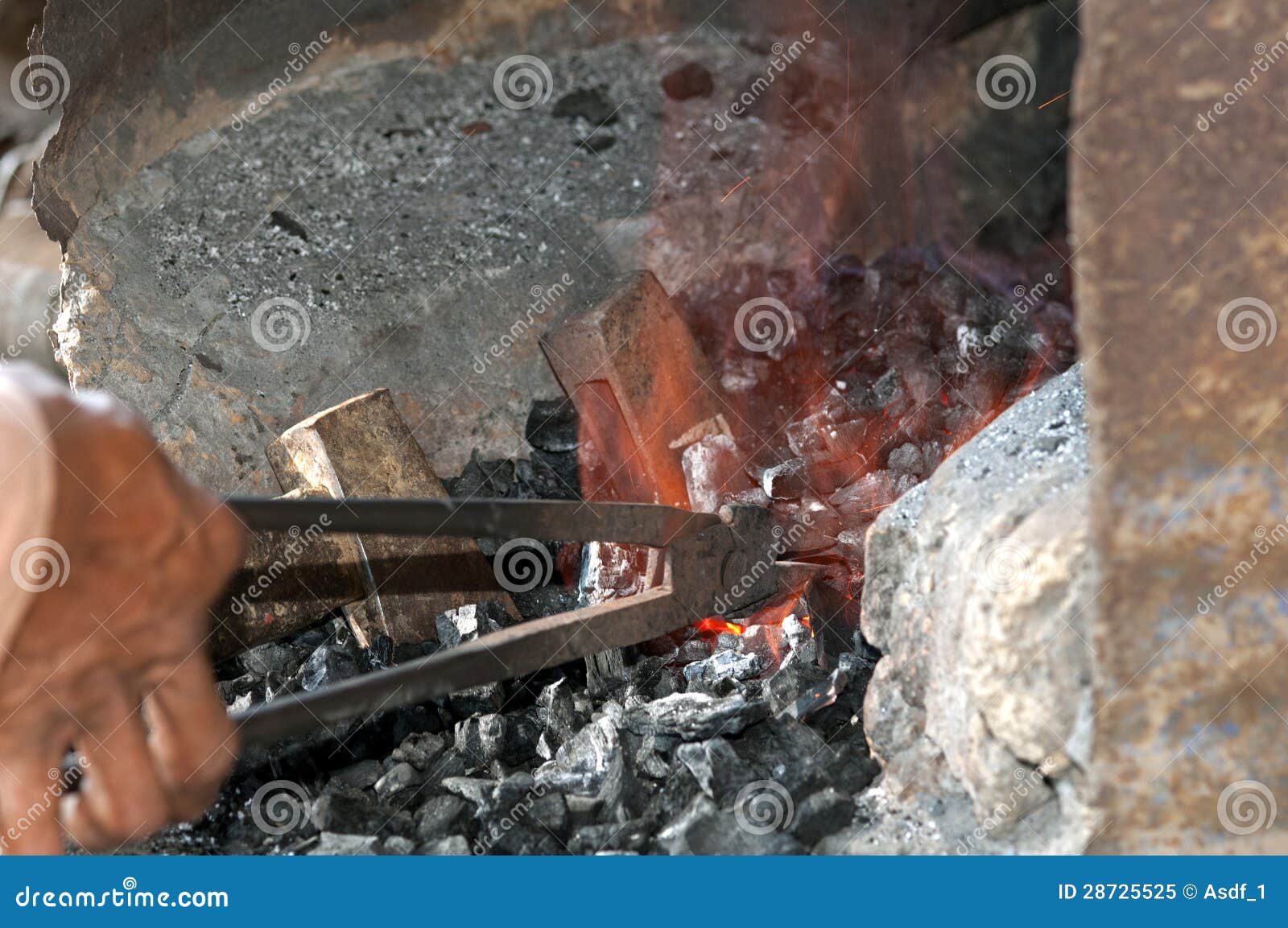 Forge fire stock image. Image of fireplace, asia, smithy - 28725525