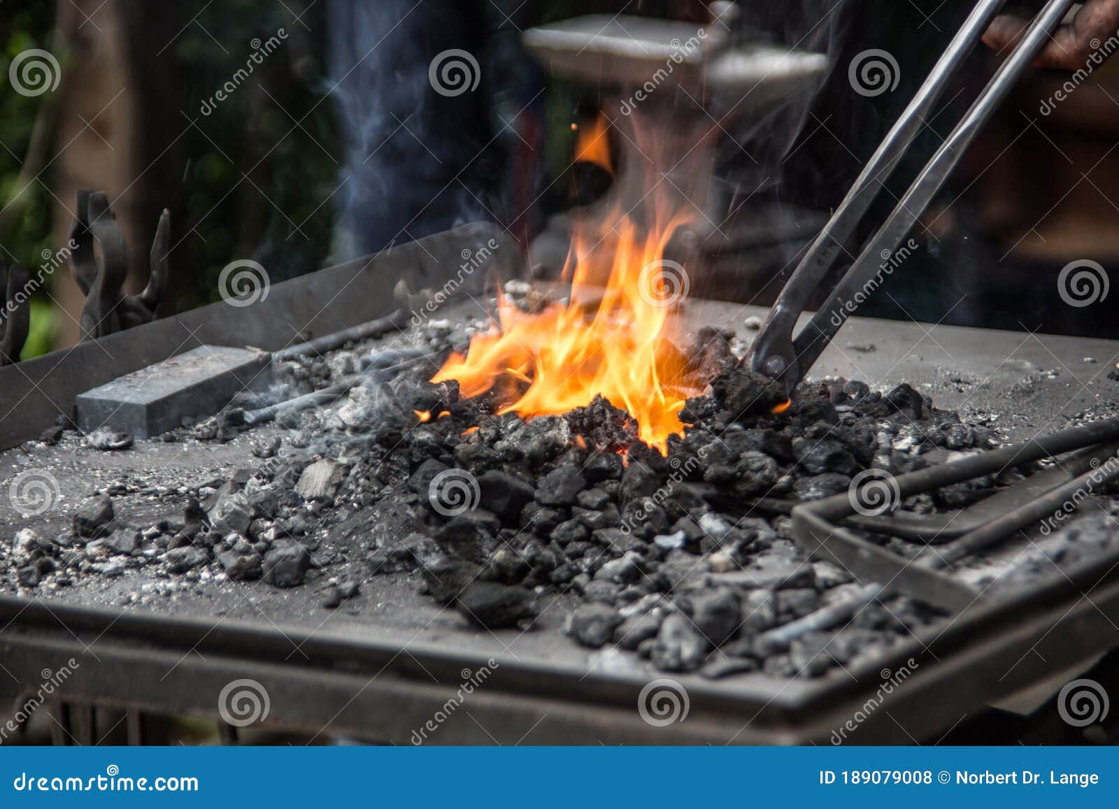 Forge Fire with Blazing Flames Stock Photo - Image of merry, heat ...