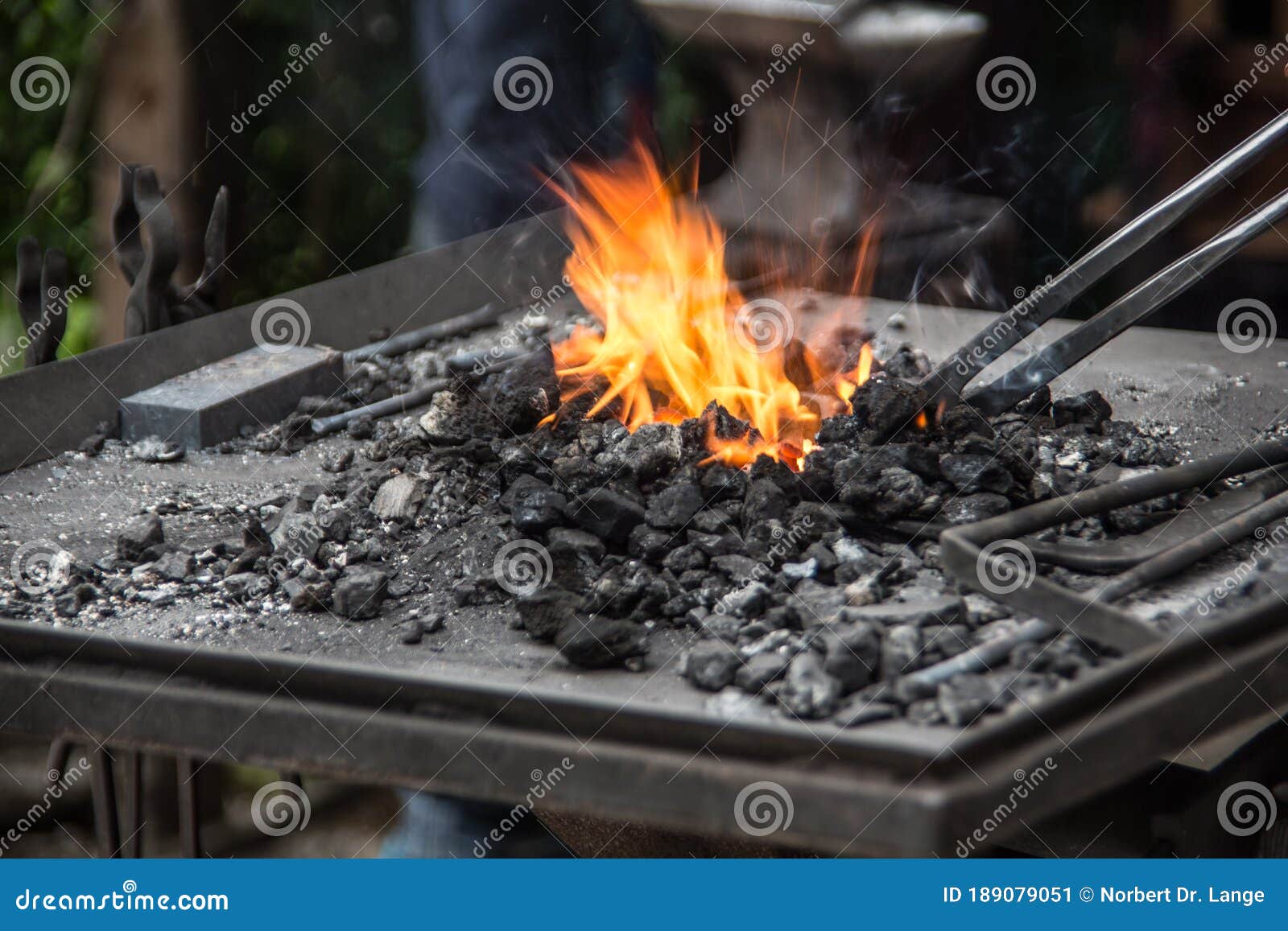 Forge Fire with Blazing Flames Stock Image - Image of kohlefeuer ...