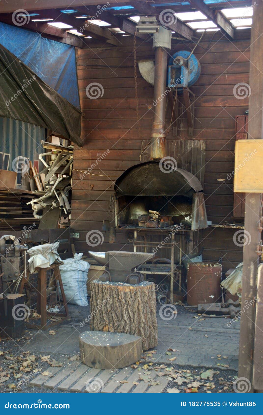 Forge with a Forge and Anvil in the Open Air. Stock Image - Image of ... Forge with a Forge and Anvil in the Open Air. Stock Image - Image of ...
