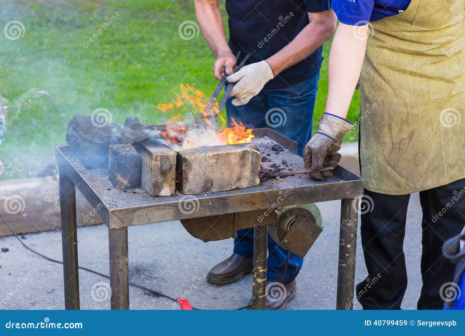 Forge by hand stock image. Image of forger, ironsmith - 40799459
